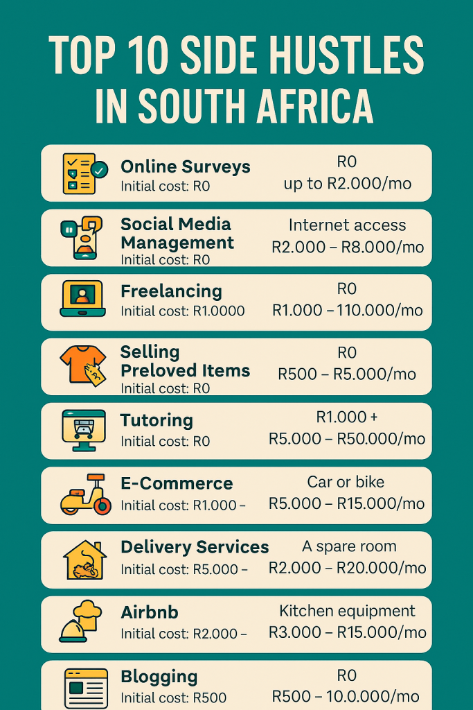 Best Side Hustles in South Africa (Students & Adults) – 2025 Guide | Rateweb
